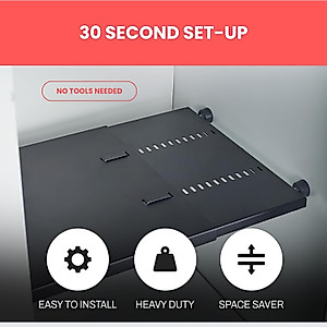 Adjustable Locker Shelf Organizer with Locker Drawer - Locker Organizer Drawers - Metal Locker with Sliding Drawers Cabinet Sliding Basket - Under Cabinet Drawer Perfect for Gym, School, Work (METAL)