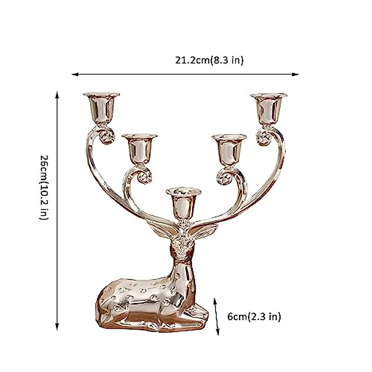 Candelabra Metal Candle Stand Deer Sculpture Candle Holders 5 Arms Candelabra Decorative Candlestick Holder