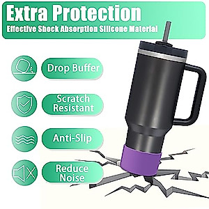 3Pcs Silicone Stanley Cup Boot For Stanley Cup Accessories,Stanley Boot For Stanley Tumbler 30 Oz 40 Oz & IceFlow 20oz 30oz & Hydro Flask 12-24oz,Silicone Water Bottle Bottom Sleeve Bumper Cover
