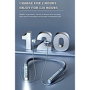 Neckband Bluetooth Headphones Around The Neck Wireless Earbuds with Microphone Flashlight Waterproof Sport Headset Noise Cancelling Ear Buds 120H Playtime for Running Cycling Cell Phone Android iOS