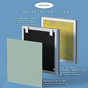 4 Set Vital 100 Pet True HEPA Replacement Filter Compatible with LEVOIT Vital 100 Air Cleaner Purifier, 3-in-1 HEPA Filter and High-Efficiency Activated Carbon Filter Set, Vital 100-RF