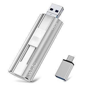 USB 3.0 Flash Drives, Y-Disk Photo Stick External Storage Memory Stick Compatible with Phone, iPad, Android, PC and More Devices (128GB, Gray)