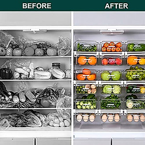 LALASTAR Fridge Drawer Organizer & Egg Holder For Refrigerator, Set of 2, Pull Out Refrigerator Storage Drawers for Fruits, Vegetable And Egg, Storage Containers Fit for Fridge Shelf Under 0.6"