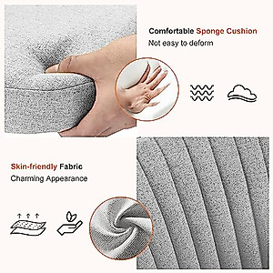 Armless Office Chair Cute Desk Chair, Modern Fabric Home Office Desk Chairs with Wheels Adjustable Swivel Task Computer Vanity Chair for Small Spaces