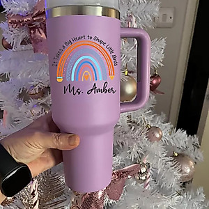 Personalized Teacher Tumbler With Name, Personalized Teacher 40oz Tumbler, Cute Tumbler For Teacher, Teacher Gift, Teacher Week, Back to School Gift, Thank You Gift Teacher 2