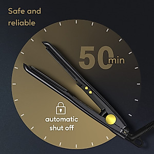 Terviiix Mini Flat Iron for Short Hair Temperature Adjustable, 1/2 Inch Mini Small Portable Ceramic Travel Hair Straightener for Men, Black