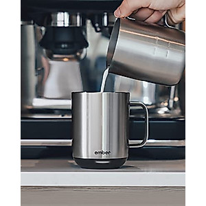 Ember Temperature Control Smart Mug 2, 10 Oz, App-Controlled Heated Coffee Mug with 80 Min Battery Life and Improved Design, Stainless Steel