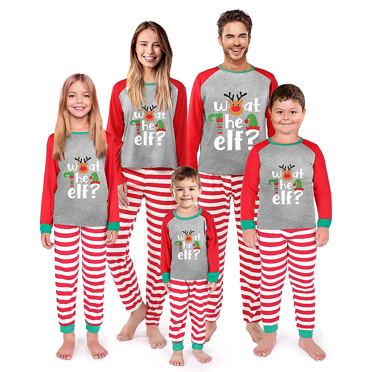 SUNNYBUY Family Christmas Pjs Matching Sets,Holiday Pajamas Xmas Jammies for Family or Couples, What The ELF, 3T-80