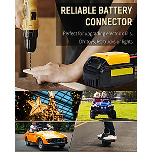 Vibit Power Wheel Adapter for Dewalt 20 V Lithium Battery, Peg-Perego Dewalt Battery Adapter with Original Wire Harness Connector, DC Power Adapter Conversion for Peg-Perego Children's Riding Toys