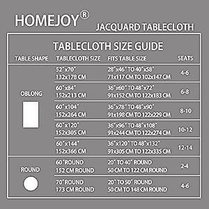 HomeJoy Round Rectangle Table Cloth – Stainproof Waterproof Washable Polyester Oblong Rectangular Tablecloth, Fabric Table Cover for Kitchen Dining Dinner Table (Ivory, 52 X 70 Inch)