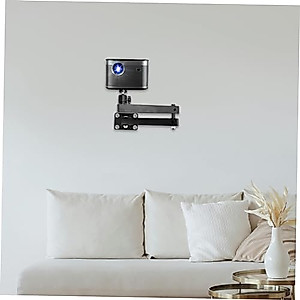 HOMSFOU 1 Set Home Supplies Wall-Mounted Router Rack Stainless Steel Router Storage Holder Black Camera Bracket