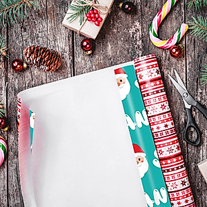 Differ More Custom Name Christmas Wrapping Paper,Personalized Wrapping Paper with Name Santa Claus Design, Christmas Gift Wrap for Adults Kids Boys Girls,Blue Christmas Wrapping Paper Roll (58"x 23")