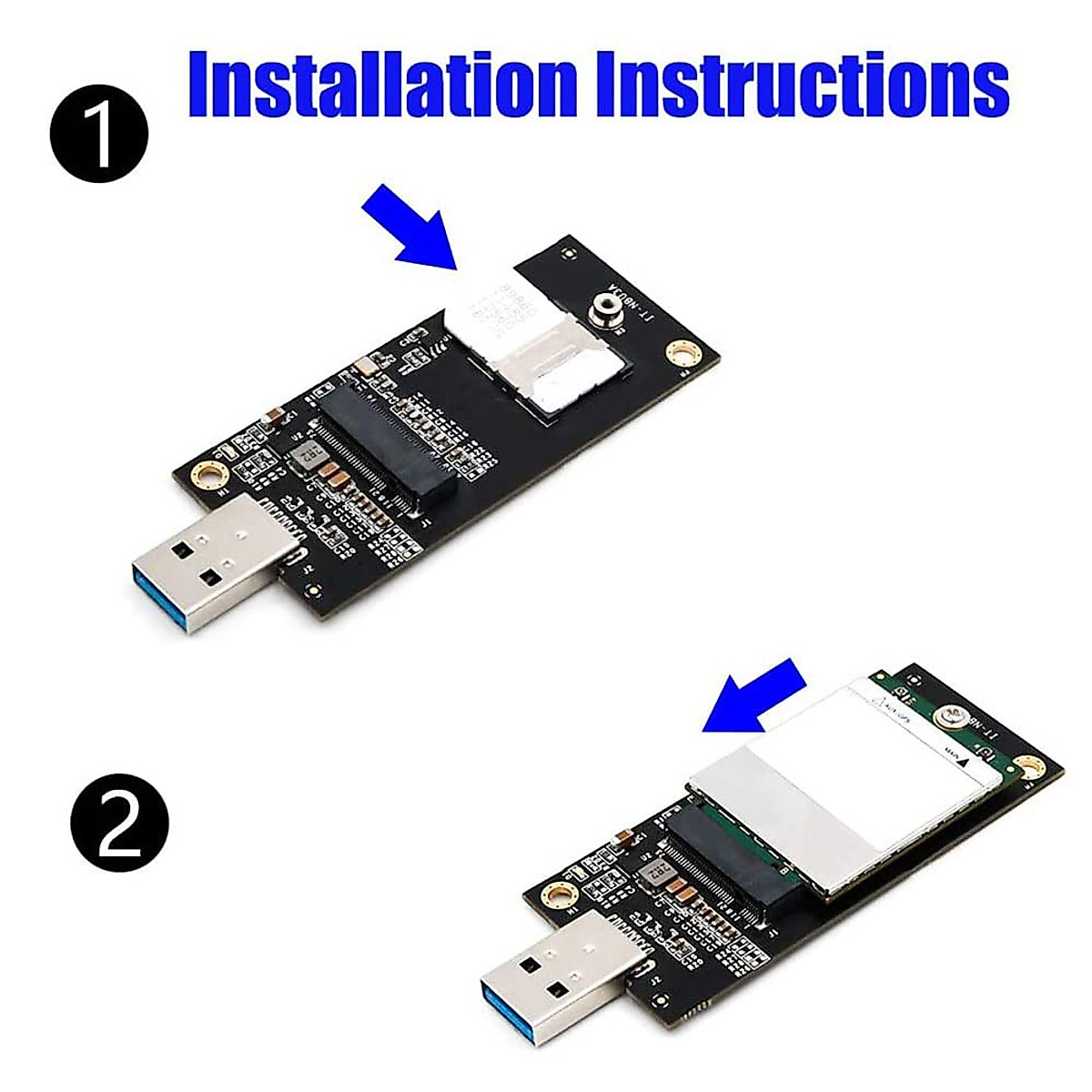 NGFF(M.2) Key B to USB 3.0 Adapter with SIM 6Pin Slot for WWAN/LTE Module