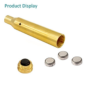 MOSANDON .30-06/25-06/270 Bore Sight Laser Red Dot Cartridge Laser bore Sighter with 2 Sets of Batteries