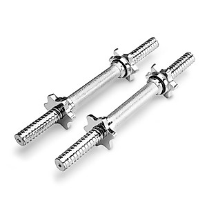 Marcy 14” Adjustable Chrome Threaded Dumbbell Handles for Standard Weight Plates with 1” Diameter Center TDH-14.1