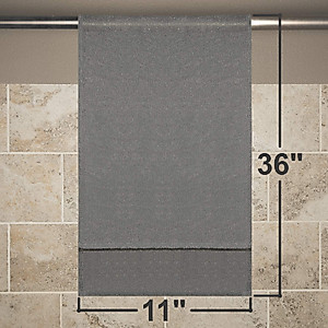 Mayberry Health and Home Extra Long (36 Inches) Exfoliating Bath Cloth (2 Pack) Gray Nylon Bath Towel, Stitching on All Sides for Added Durability