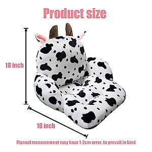 QIUODO Cute Chair Cushion, Gaming Chair Cushion with Backrest Non-Slip, Comfy Seat Cushion for Office Desk, Kawaii Chair Cushions for Gamer, Soft Chair Cushion for Room Bedroom Decor（Fancy Cow）