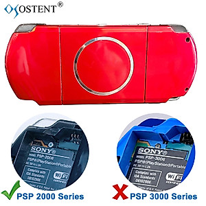 OSTENT Full Housing Shell Faceplate Case Parts Replacement for Sony PSP 2000 Console Color Red