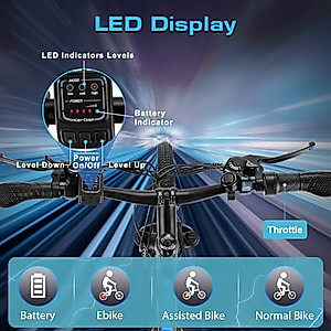 Vivi Electric Bike, 27.5" Electric Bike for Adults 500W(Peak 750W) Ebike 20MPH Electric Mountain Bike with 48V 499.2WH Battery, Up to 50 Miles, Cruise Control, 21 Speed Adult Electric Bicycles