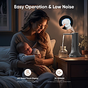 KERIOVSEA Foldable 5 Gallon Water Dispenser Pump, Electric Water Bottle Pump with Removable Base for 1-5 Gallon Jug, Automatic Water Dispenser Countertop for RV Travel, Bedside, Home, Office