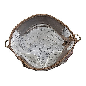 Myra Bag Tiered Shoulder Bag Upcycled Cotton & Cowhide Leather S-2872