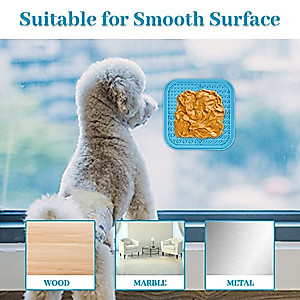 PatiencET Licking Mat for Dogs Cats 2 Pack, Dog Peanut Butter Lick Pad with Strong Suction Cups for Calming, Reduce Anxiety Boredom (Blue & Green)