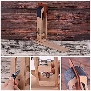 LUNARM Stitching Pony - Leather Sewing Table Desktop Pony Horse Clamp with Big Eyes Sewing Needles Instruction Nail Files Replaceable Patch for DIY Leather Hand Stitching