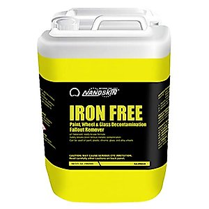 Nanoskin IRON FREE Paint, Wheel and Glass Decontamination Fall Out Remover 5 Gallons - Removes Iron Particles in Car Paint, Motorcycle, RV & Boat | Use before Clay, Wax or Car Wash for Car Detailing, Yellow