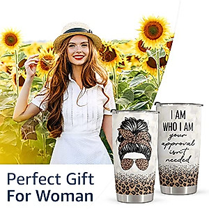 Macorner Gifts for Women - Stainless Steel Tumbler 20oz - Gift Ideas for Leopard Lovers & Birthday Gifts For Women, Mothers Day Christmas Gifts for Women Best Friends Sister Mom Her