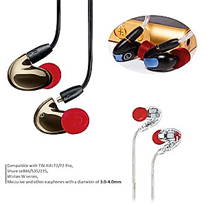 3 Pairs of Memory Foam Ear Tips Earphone Buds Noise Isolation 3.0mm Earbuds Eartips Replacement Compatible with TIN HiFi T2 Pro 3 Sizes S/M/L Red