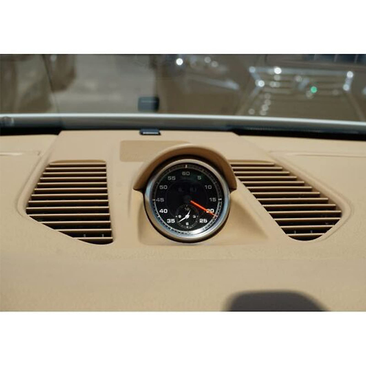 ASVEGEN Sport Chrono Stopwatch Mounted Dashboard for Porsche 911 991 2013-2019, Beige Panel and Black Clock