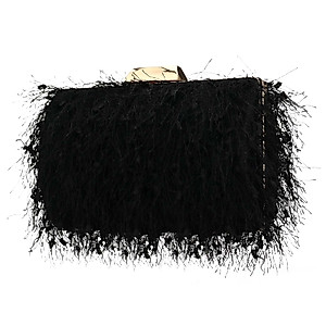 Clutch Purse for Women Cute Handbags Top Handle Evening Bag Crossbody Bag Shoulder Bag for Wedding Party Prom Banquet (Black) One Size