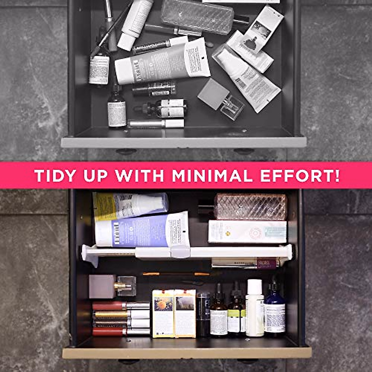 4 Drawer Dividers and Organizer, Organize Silverware and Utensils in Home Kitchen, Divider for Clothes in Bedroom Dresser, Designed to Not Snag Underwear and Bra Fabrics, Bathroom Storage Organizers