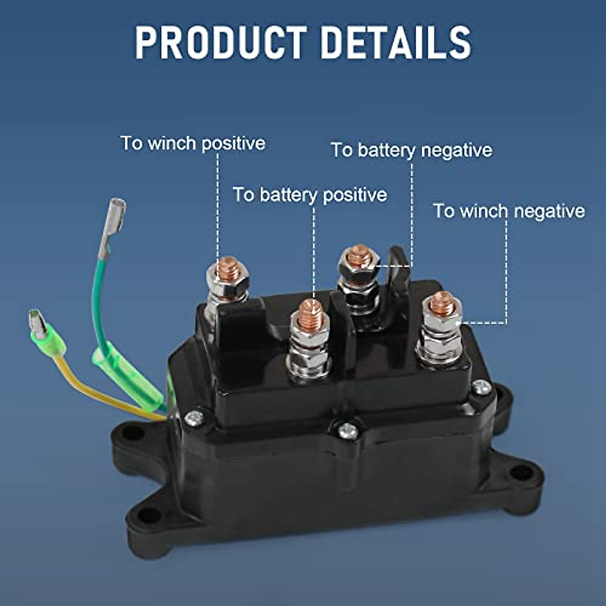 RADHLBNIU Winch Solenoid Relay Contactor 12v 250A, Compatible with Polaris Honda Warn and ATV UTV Boat 4X4 Vehicles 1500-5000lbs, Replace 63070