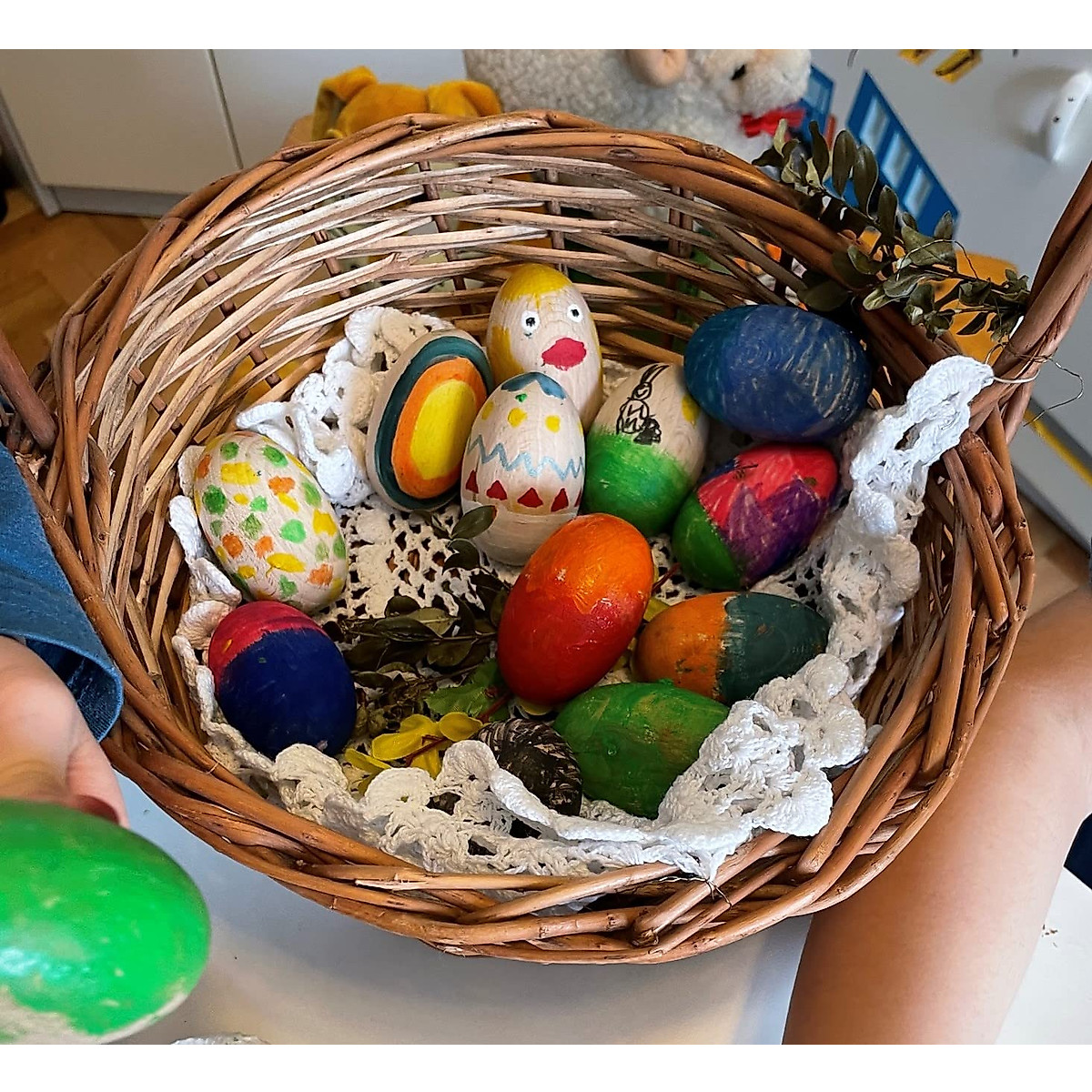 efo Wooden Eggs for Arts and Crafts or Easter Decorations - Easter Gift Idea - Great for Easter Basket Egg Hunt or Home Decor - Unpainted Eggs Set of 10