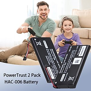 PowerTrust Replacement HAC-006 Battery Compatible with Nintendo Switch HAC-015 HAC-016 Joy-Con Controller HAC-A-JCR-C0 HAC-A-JCL-C0 (2 Pack)