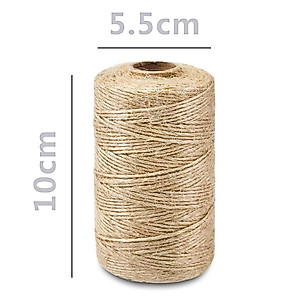 SMART&CASUAL 328Ft Jute Twine String Thin Natural Hemp Twine for Gift Wrapping Craft Plant Garden Christmas Handmade Arts Decoration Packing String Home Decor (328 Ft (100M))