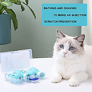 Tmsuxin Cat Boots for Cats Only, Anti-Scratch Cat Feet Covers Adjustable Prickly Anti-Off Shoes for Cat Silicone Cat Paw Protector Boots for Cats of Various Sizes for Cat Bathing and Shaving (Blue)