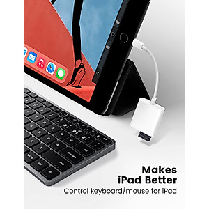 HzyknPower USB Adapter for iPad/iPhone, USB Female Adapter,USB OTG Data Sync Cable,Supports USB Flash Drives,Memory SD Card Readers,MIDI Players,Mouse Keyboards,Plug&Play