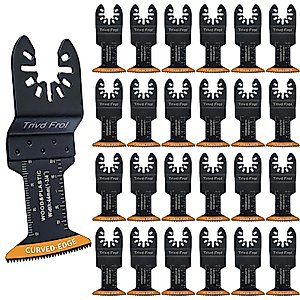 Trivd Frol 100Pcs Curved-Edge Oscillating Tool Blades Professional Universal Oscillating Saw Blades Wood Multitool Blades Compatible with Dewalt, Milwaukee, Makita, Ryobi, Rockwell, Bosch