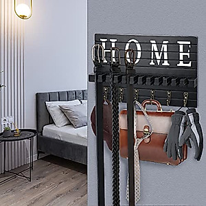 FTUREERA Belt Hanger, Belt Organizer with Hooks Wall Mount, Belt Holder Rack for Men/Women Closet