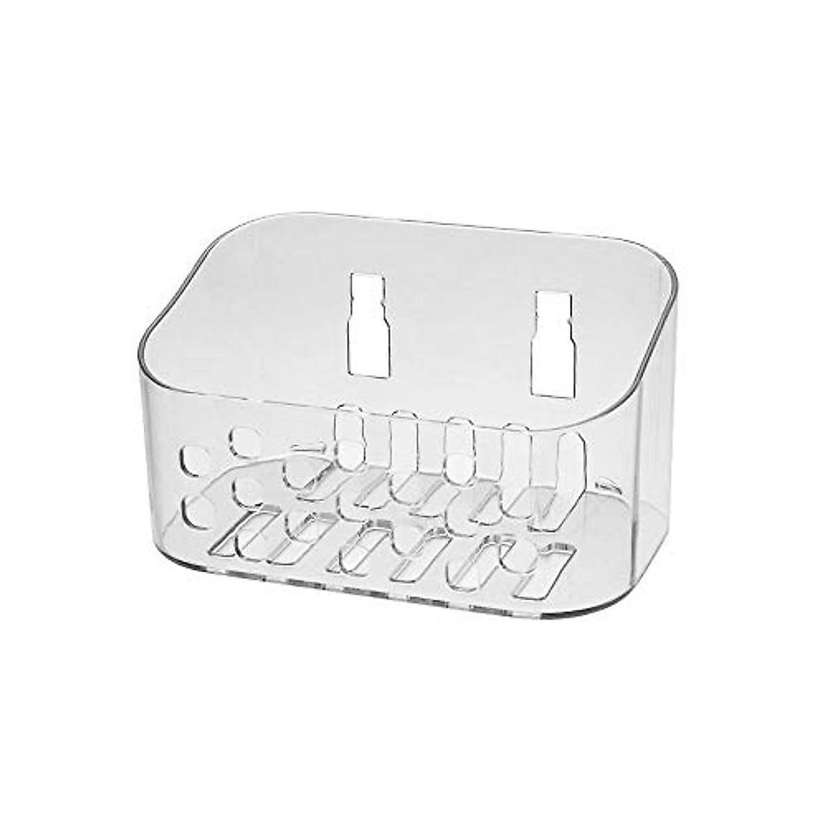 BKDFD Shower Shelf, Clear Bathroom Plastic no Drilling Wall Hanging Organizer Storage Shelves with Strong Suction Cup