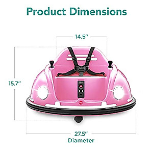 Best Choice Products 6V Electric Kids Ride On Bumper Car, 1.5-6 Years Old, Parent Remote Control, 360 Degree Spin, Lights, Sounds - Pink