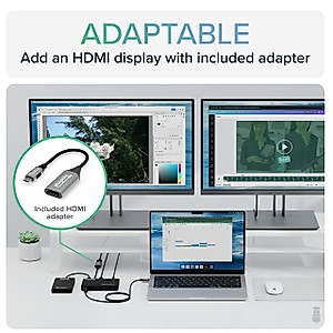 Plugable Thunderbolt 4 Hub, Data, Video, and Power on All Ports - 40 Gbps, USB-C to 4K HDMI Adapter, Laptop Charging, Compatible with Mac, Windows, Thunderbolt 4, USB4, Thunderbolt 3, USB-C Devices