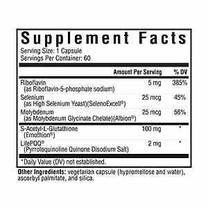 Seeking Health Optimal Glutathione Plus, 100 mg S-Acetyl-L Glutathione with Cofactors, Immune and Detoxification Support, Liver Health, Antioxidant and Free Radical Support, Vegetarian (60 Capsules)