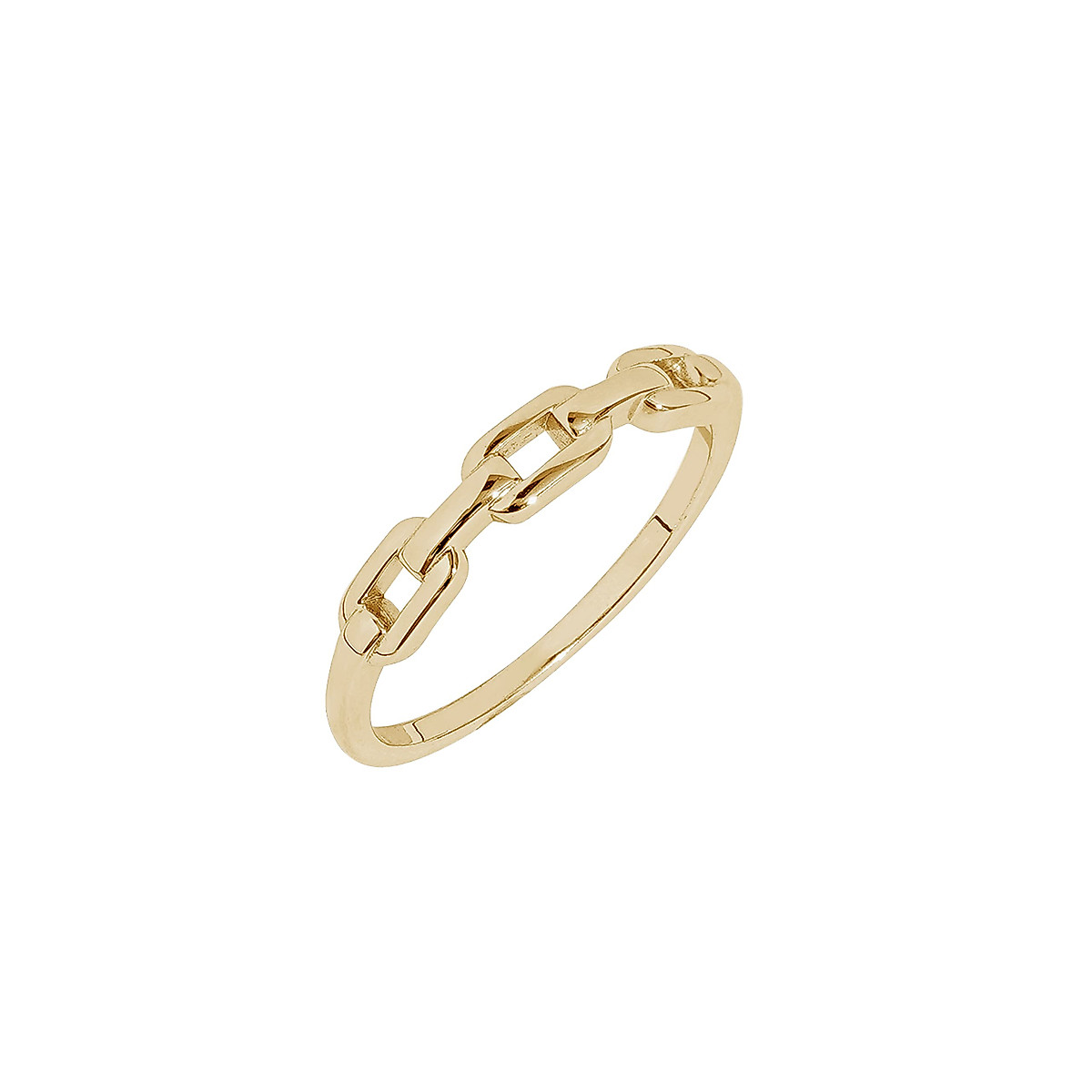 Amazon Essentials 14K Gold Plated Sterling Silver Chain Link Accent Ring Size 5, Yellow Gold