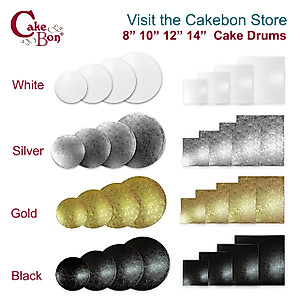 Cakebon Cake Boards - Sturdy 1/2 Thick Drums - 14 Inch Professional Smooth Straight Edges White 1-Pack