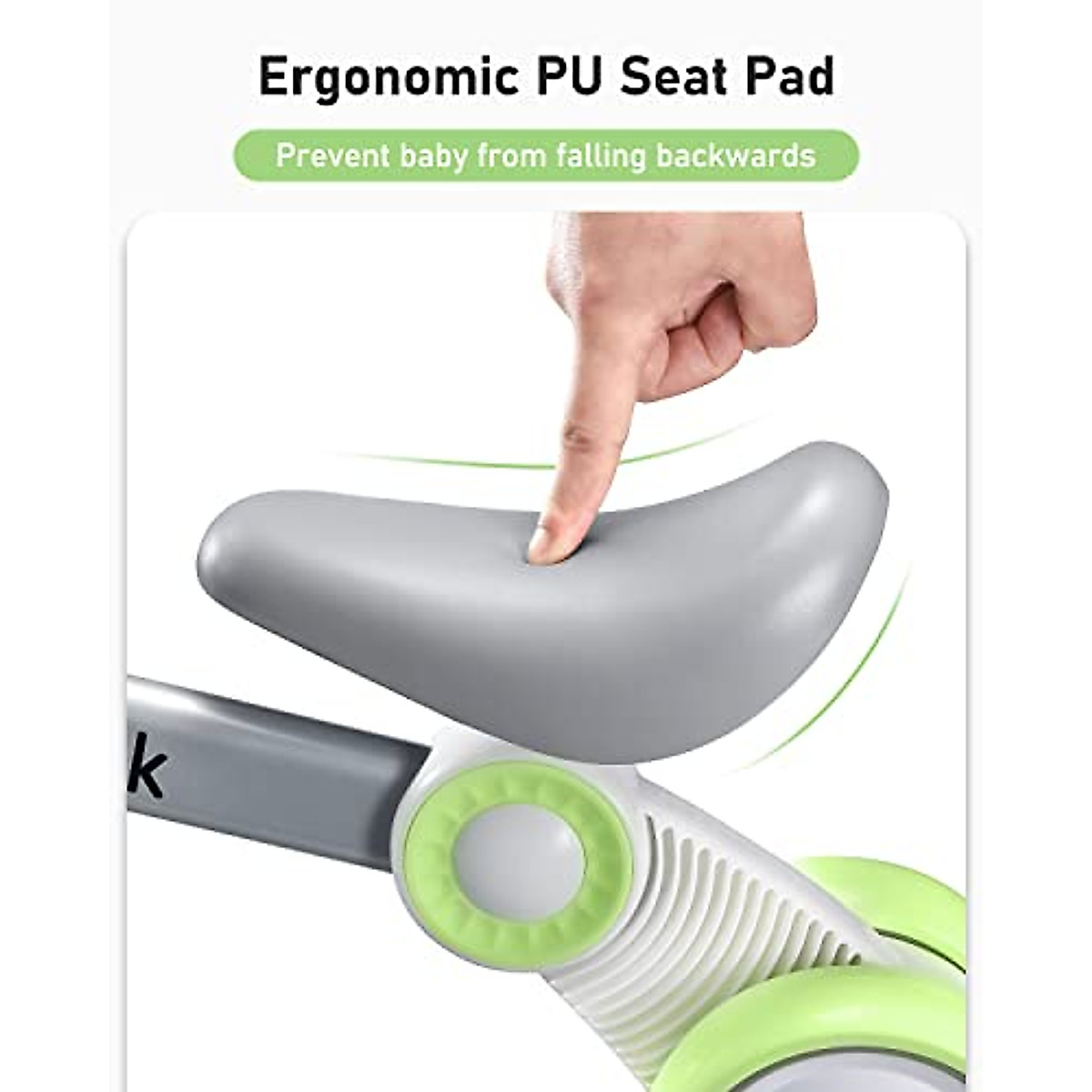 Lillilook Baby Balance Bike for Toddlers 1-3 Years Old, Riding Toys with 4 Wheels for Chilren Age 2, No Pedal Anti-Drop Baby Walker Bicycle, Kids First Bike Birthday Gift, for Boys Girls