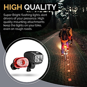 SAMLITE Best Brightest LED Bike Light Set for Kids & Adults, Super Bright Bicycle Headlight, Free Tail Light Included, Water Resistant Bike Light, Easy to Install, Multiple Modes for Cycling Safety