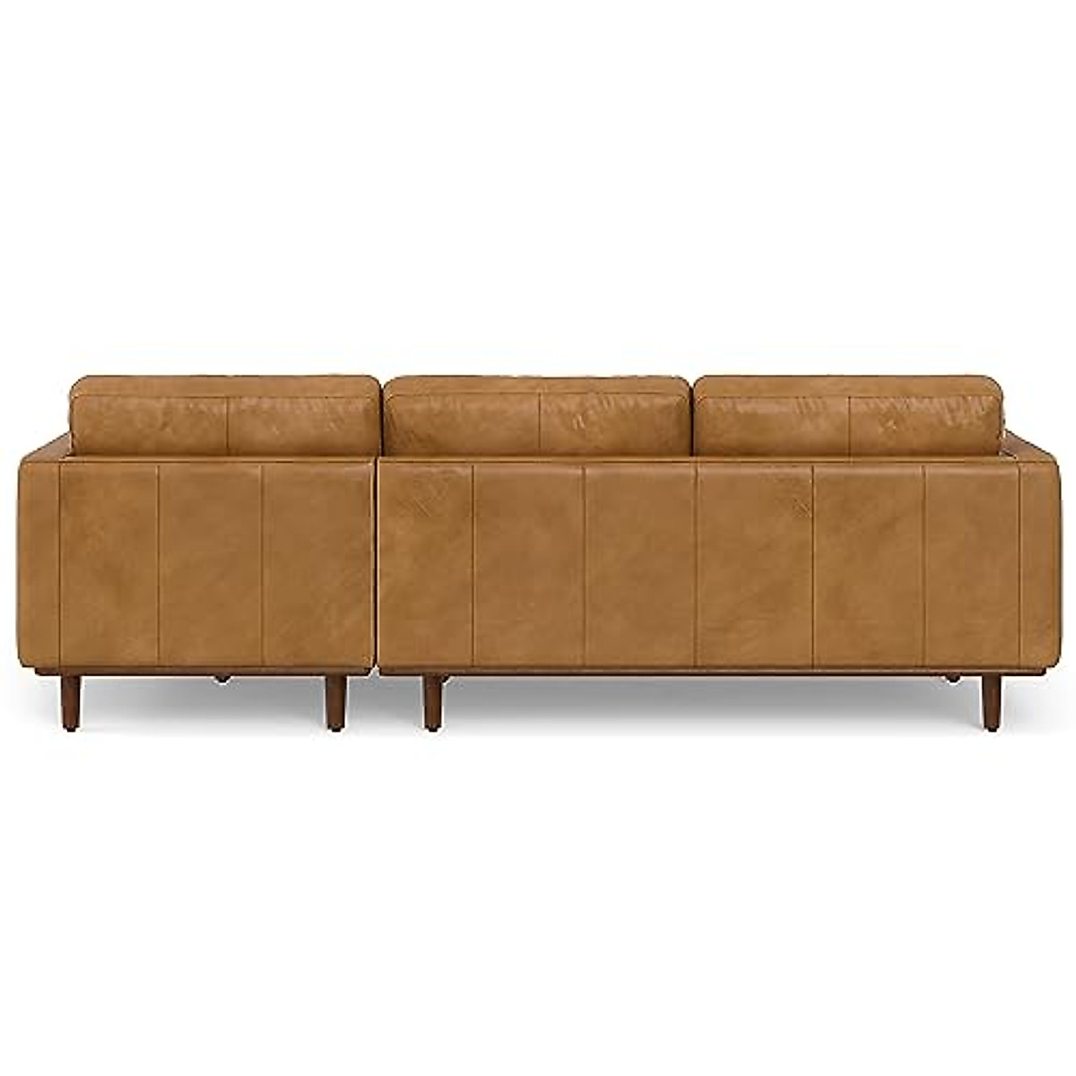 SIMPLIHOME Morrison Right Sectional Sofa in Full-Grain Genuine Leather, Sienna, 102-inches Wide, L-Shaped Leather Couch with Right Chaise for the Living Room and Family Room